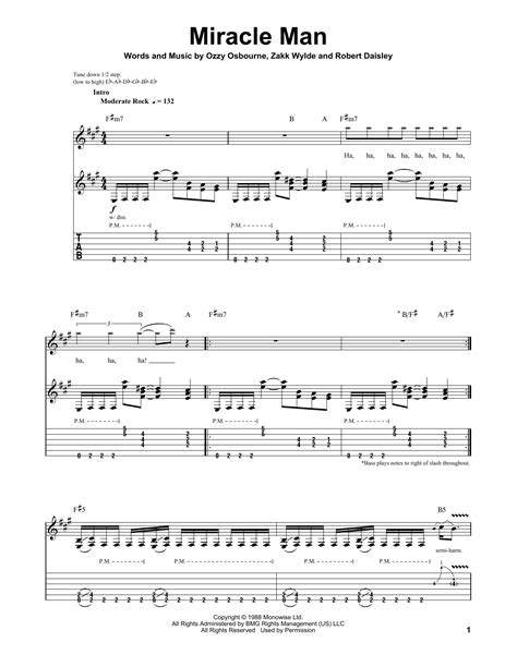 Miracle Man By Ozzy Osbourne Guitar Tab Play Along Guitar Instructor