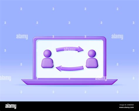 3d User Sync Or Switch Symbol In Laptop Stock Vector Image And Art Alamy