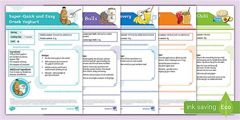 Healthy Snack Recipe Pack Twinkl