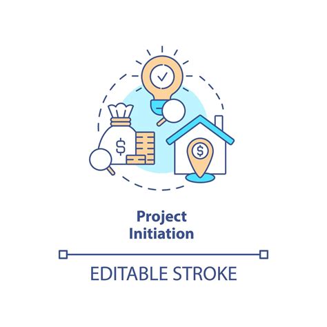 Project Initiation Concept Icon Construction Start Real Estate Development Abstract Idea Thin