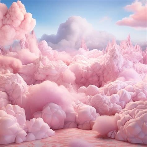 Premium Photo A Cotton Candy Colourfull Background With Fluffy Clouds
