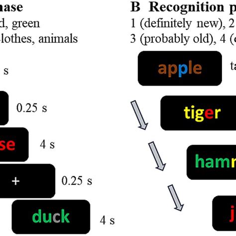 Diagram Of The Procedure In Experiment 1 During The Encoding Phase Download Scientific