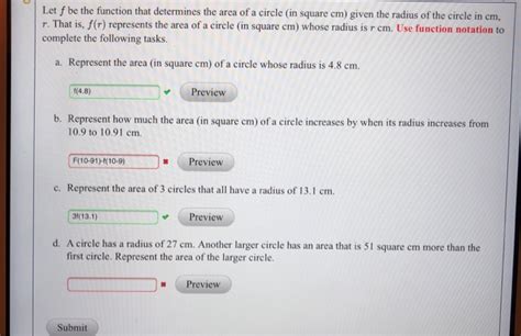 Solved Let F Be The Function That Determines The Area Of A Chegg