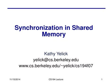 Ppt Synchronization In Shared Memory Powerpoint Presentation Free