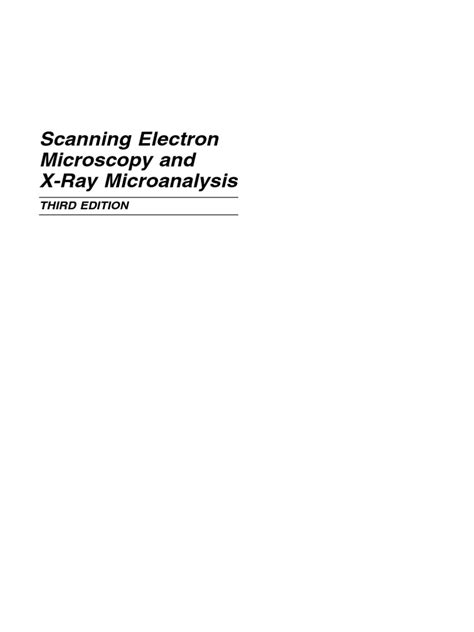 Scanning Electron Microscopy And X Ray Microanalysis Third Edition Pdf Scanning Electron