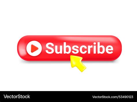 Subscribe Utton With Cursor Arrow 3d Royalty Free Vector