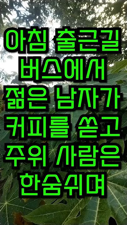 아침 출근길 버스에서 젊은 남자가 커피를 쏟으고 주위 사람들은 한숨쉬며 Youtube