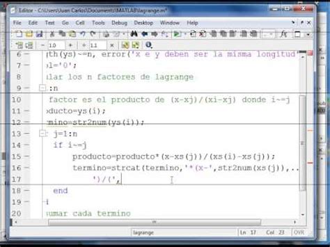 Metodo De Interpolacion De Lagrange Matlab YouTube