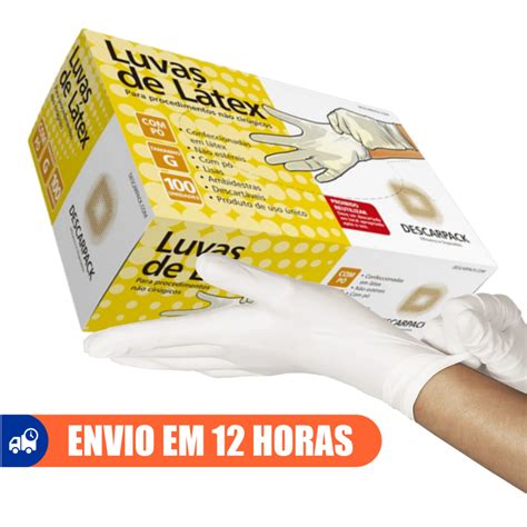 Luva Látex Branca Po un Selo Anvisa Descarpack Shopee Brasil
