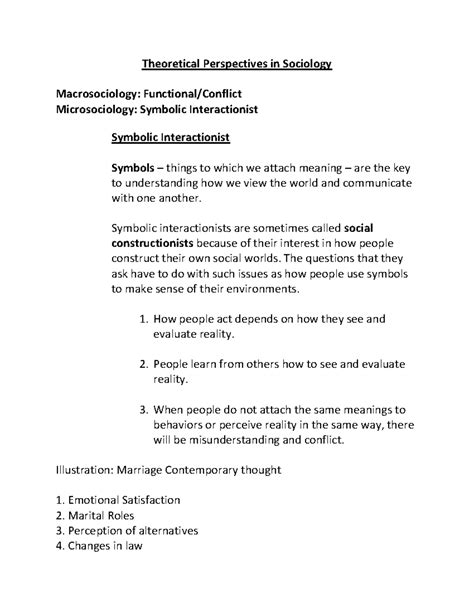 Theoretical Perspectives In Sociology Functionalism And Symbolism Studocu