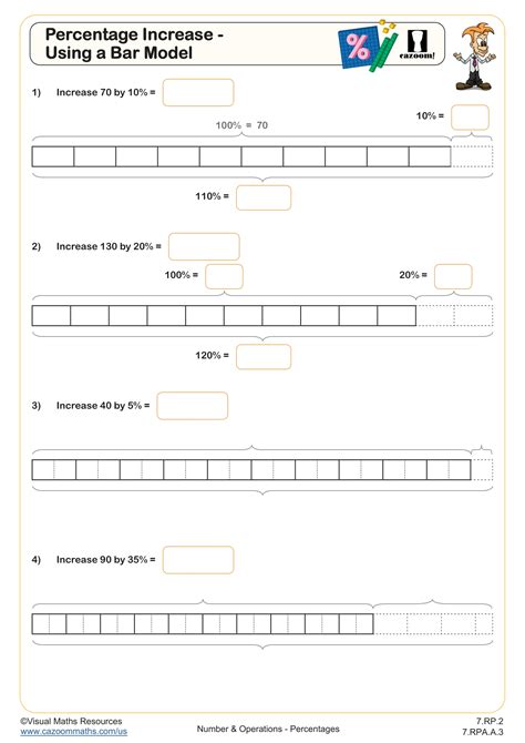 Percentage Increase Using A Bar Model Worksheet Fun And Engaging 7th Grade And Im 1 Number