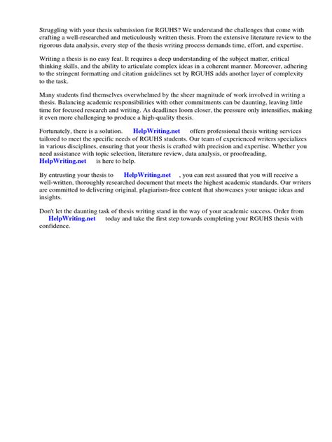 Rguhs Thesis Submission Download Free Pdf Thesis Medicine