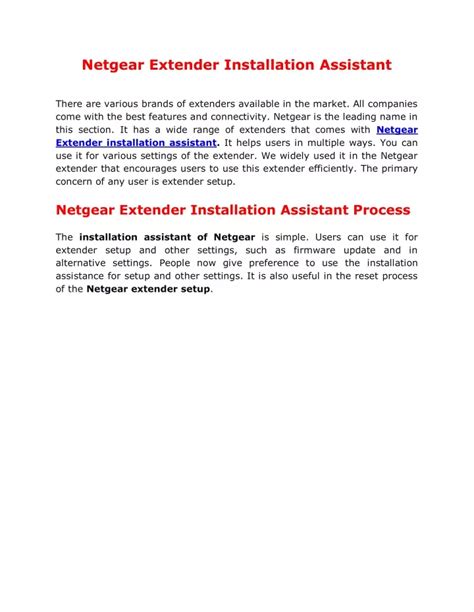 ppt netgear extender installation assistant powerpoint presentation