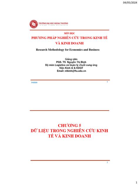 Chương 5 Rev Dữ Liệu Trong Nghiên Cứu Pdf