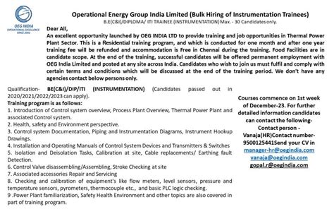 dhamotharan ganesan on linkedin hiring instrumentengineer freshers