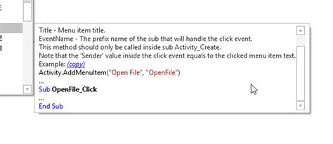 Whats On The Menu B4x Programming Forum