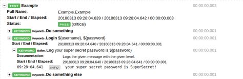 How To Hide Login Credentials In Loghtml File In Robotframework Stack Overflow