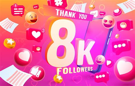 Premium Vector Thank You Followers Peoples 8k Online Social Group