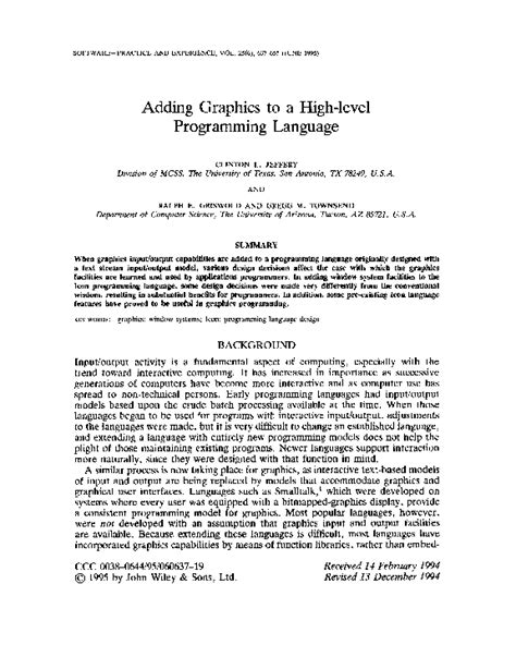 Pdf Adding Graphics To A High Level Programming Language