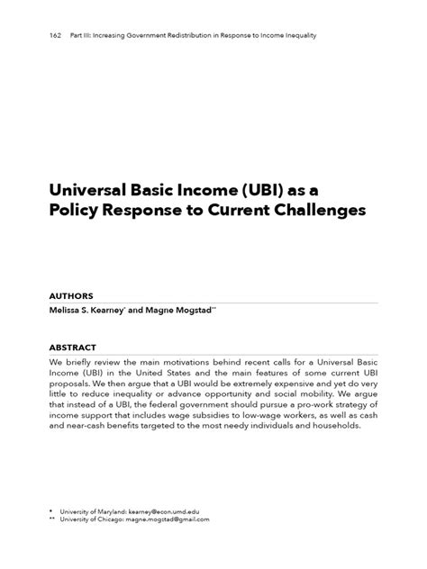 Maintaining The Strength Of American Capialism Universal Basic Income Ubi As A Policy Response