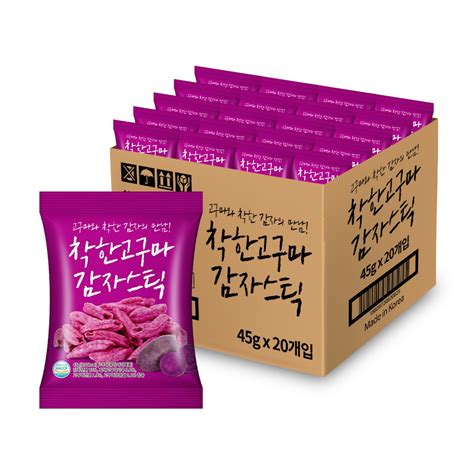 비건간식 착한고구마감자스틱 20개 1박스 홈플러스 택배배송