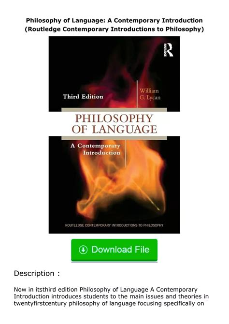 Ppt Download⚡pdf Philosophy Of Language A Contemporary Introduction Routledge C Powerpoint