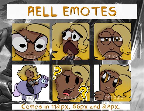 Rell Twitch Discord 6 Emote Pack Omidylas Ko Fi Shop