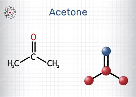 Premium Vector Acetone Ketone Molecule Structural Chemical Formula