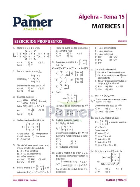 X Matrices Uni Pdf Matriz Matemáticas Física Teórica