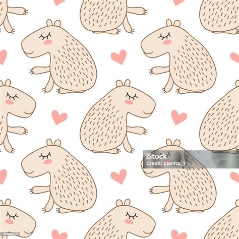 Kartun Capybara Lucu Ilustrasi Stok Unduh Gambar Sekarang Kapibara