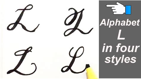 Alphabet L Letter L In Four Styles How To Write Stylish Capital