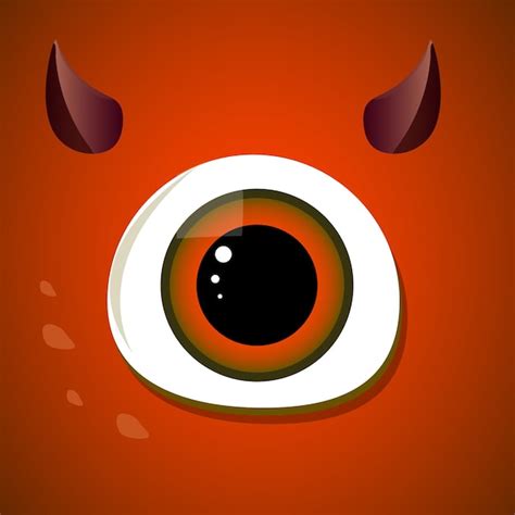 Premium Vector Cartoon Monster Red Devil Big Eye