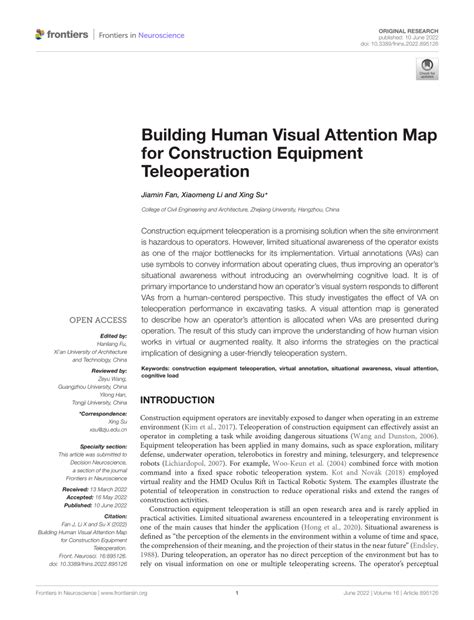 pdf building human visual attention map for construction equipment