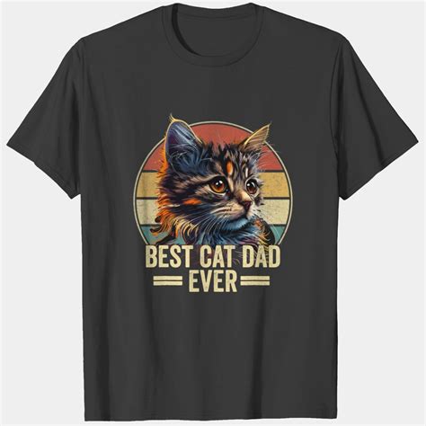 Best Cat Dad Ever Vintage Funny Cat Fathers Day T Shirts Sold By The