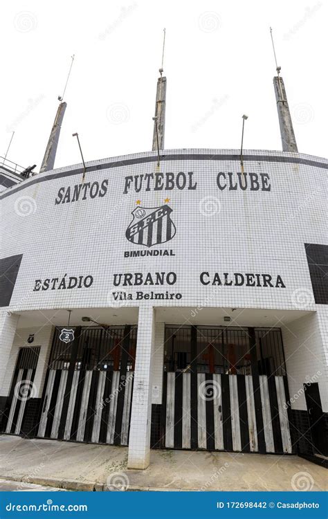 Facade Of Urbano Caldeira Stadium Known As Vila Belmiro Soccer