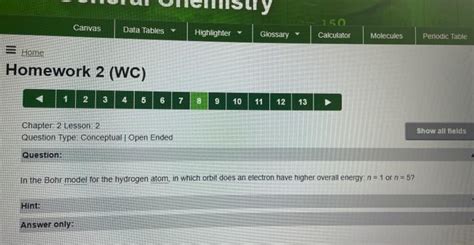 Solved In The Bohr Model For The Hydrogen Atom In Which Chegg