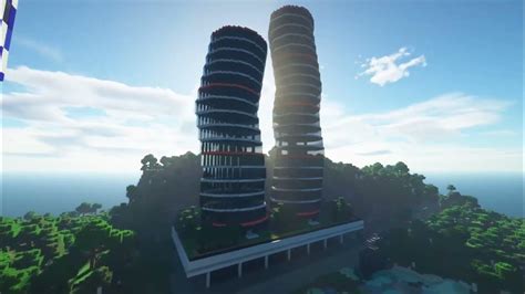 Como Hacer Un Edificio Moderno En Minecraft 2 Torres Youtube