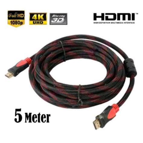 Jual M Tech Kabel Hdmi Jaring 5m 1080p Full HD Shopee Indonesia