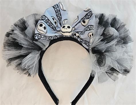 Pom Pom Skeleton Mouse Ears Halloween Mouse Ears Costume Etsy