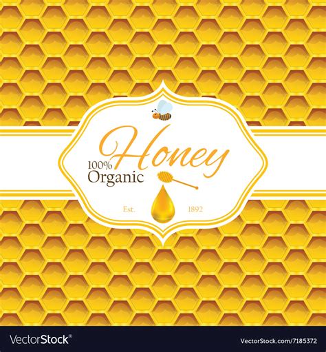 Honey Label Template For Logo Products Royalty Free Vector