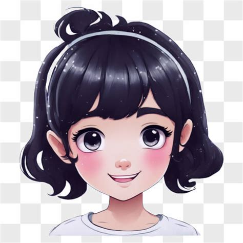 Télécharger Fille De Dessin Animé Joyeuse Avec Les Cheveux Courts
