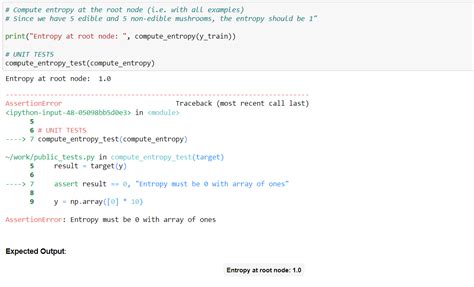 Errorentropy Must Be 0 With Array Of Ones Advanced Learning