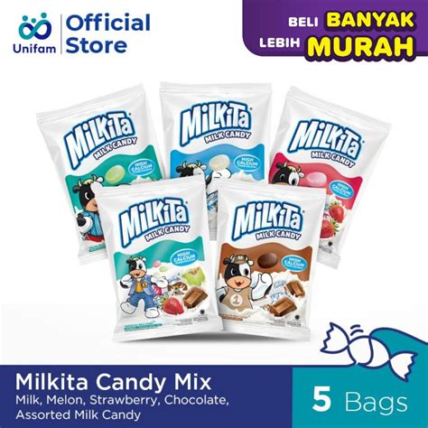 Jual Milkita Candy Mix Bag Premium Paket 5 Bag 1 Bag Isi 30pcs 4gr