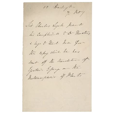 Charles Lyell Autograph Letter Signed