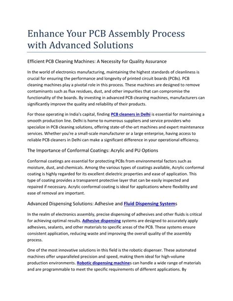 Ppt Enhance Your Pcb Assembly Process With Advanced Solutions