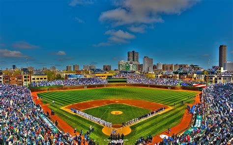 Chicago Cubs Ballpark Wrigley Field Chicago Illinois Wallpaper