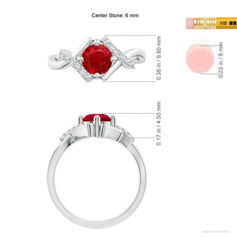 Solitaire Ruby Bypass Promise Ring With Diamond Accents