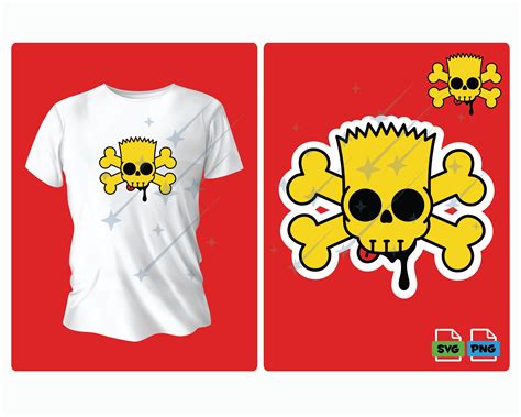 Bart Simpson Skull Design Png And Svg Files High Resolution Images Etsy