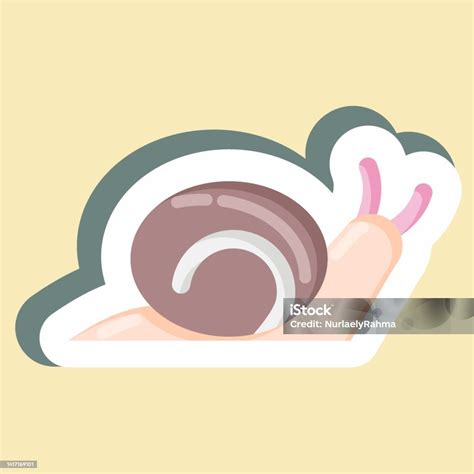 Stiker Siput Cocok Untuk Simbol Taman Desain Sederhana Dapat Diedit Vektor Templat Desain