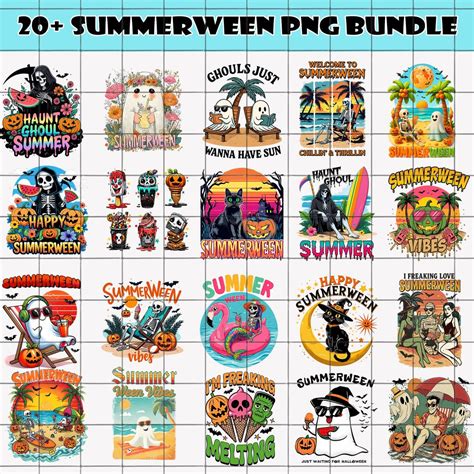 20 Summerween Png Bundle Funny Summer Ween Png Summerween Horror
